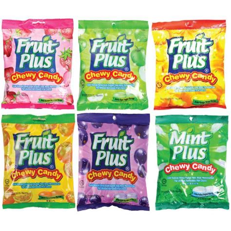 Fruit Plus Chewy Candy Torrone Candy 120g Bag Gula Gula Fruit Plus