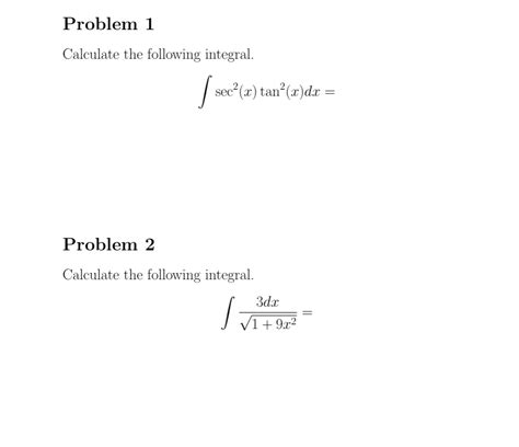 Solved Problem 1 Calculate The Following Integral Sec X Chegg Com