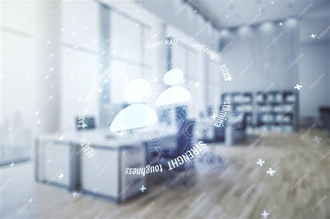 Premium Photo Abstract Virtual People Icons Hologram On A Modern Furnished Classroom