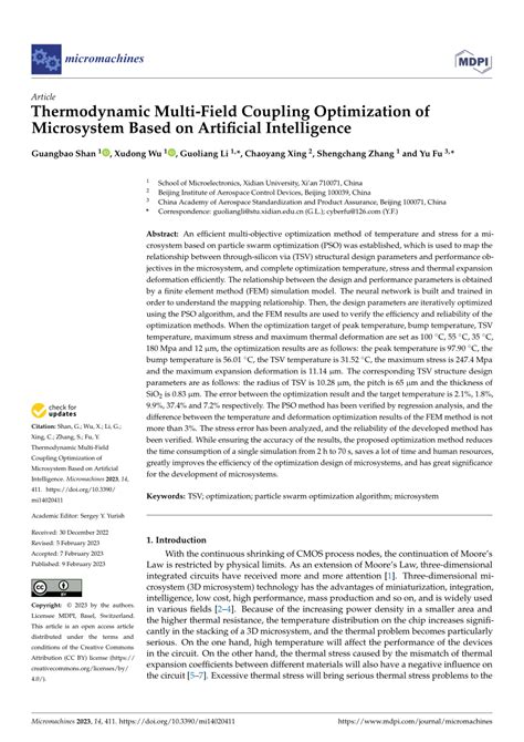 Pdf Thermodynamic Multi Field Coupling Optimization Of Microsystem Based On Artificial