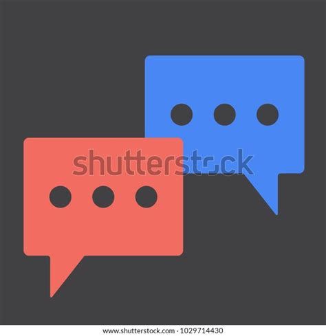 Chat Bubbles Flat Desing Icon Set Stock Vector Royalty Free