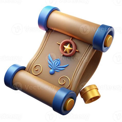 3d Scroll With Golden Details 55063064 Png