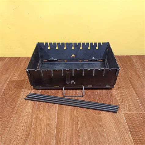 Складний 3мм мангал валіза на 8 шампурів. Складний мангал двоярусний на ...