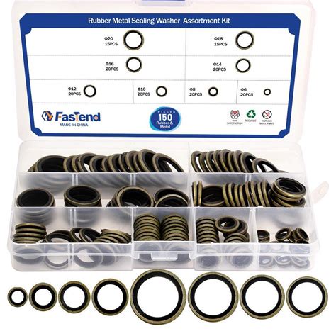 Seal Washer Assortment Kit Automotive Self Centered Seals Washer Metric