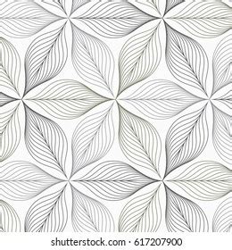 Linear Vector Pattern Repeating Abstract Leaves Stock Vector Royalty Free Shutterstock