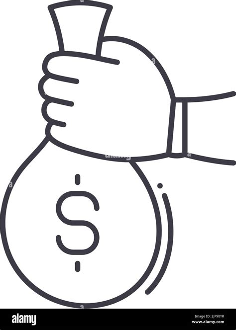 Sponsor Investment Line Icon Outline Symbol Vector Illustration