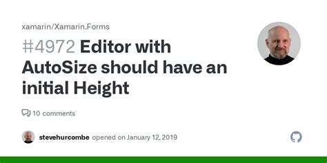 Editor With AutoSize Should Have An Initial Height Issue Xamarin Xamarin Forms GitHub