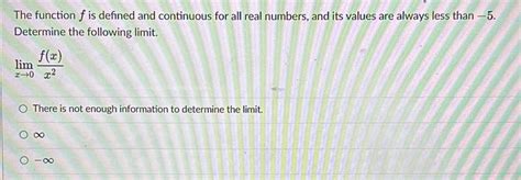 [answered] the function f is defined and continuous for all real kunduz