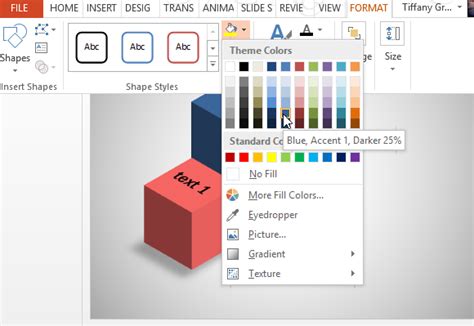 3d stacked boxes with custom text for powerpoint