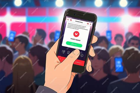 Smartphone Voting Online Voting System Election Vector Hand Holding