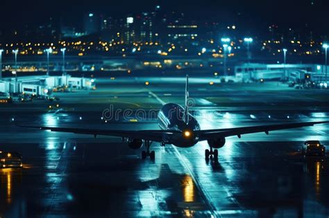 Airplane Lights At Night