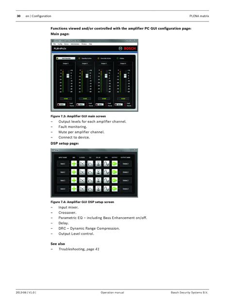 Amplifier Gui Main Screen Bosch Appliances V10 Manual