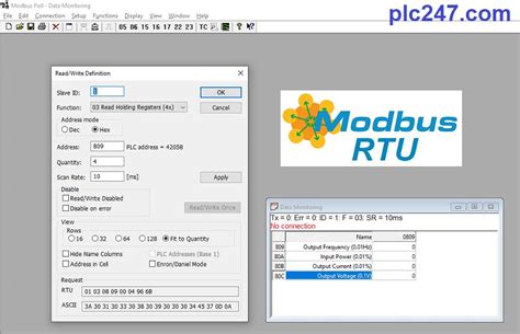 Fuji Frenic Modbus RTU Via Modbus Poll Plc Com