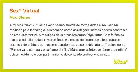 Significado Da Música Sex Virtual Acid Stereo Letrasmusbr