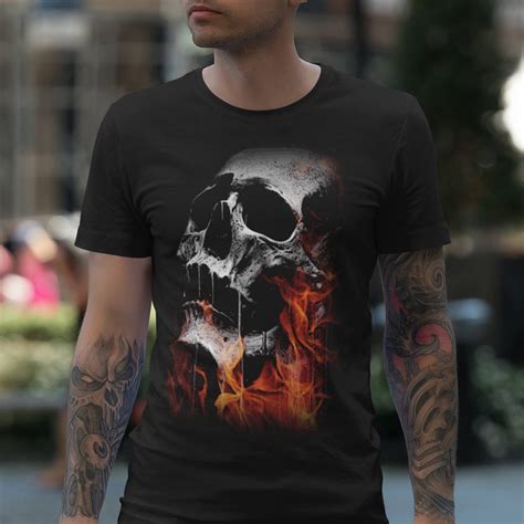 Vintage Skull T Shirt Men Etsy