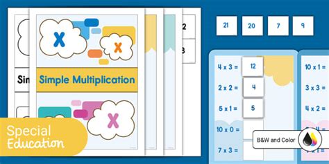 Simple Multiplication File Folder Activity For Special Education