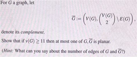 Solved I Need Help With This Exercise Of Graph Theory I Chegg