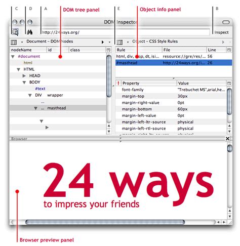 debugging css with the dom inspector 24 ways