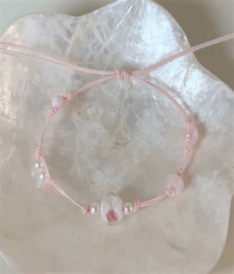 Made 。• ₊ Peach Mori 팔찌 모리걸 원석팔찌 매듭팔찌 소원팔찌 비즈팔찌 귀여운팔찌 끈팔찌 에이블리