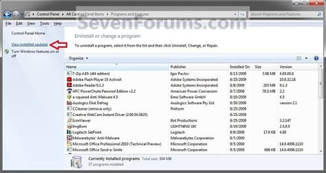 Windows Update Uninstall An Update Windows Forums Windows Update Uninstall An Update Windows Forums
