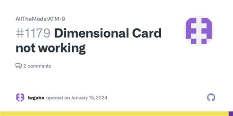 Dimensional Card Not Working · Issue 1179 · Allthemodsatm 9 · Github