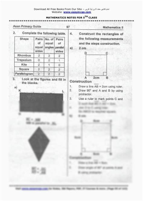 Solution 5th Class Mathematics Exercise 7 3 Studypool