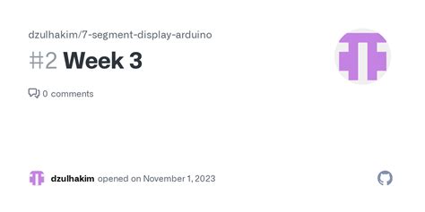 Week Issue Dzulhakim Segment Display Arduino GitHub
