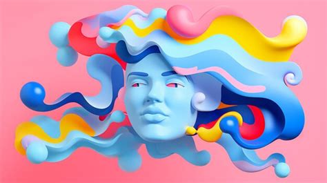 Premium Ai Image A Woman With Blue Hair And A Blue And Pink Hair With
