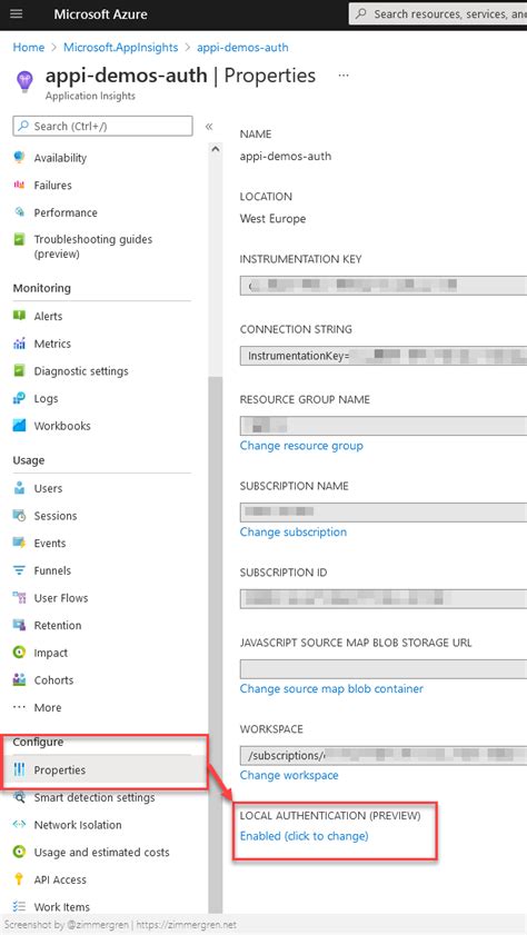 enforce authentication when sending application insights telemetry