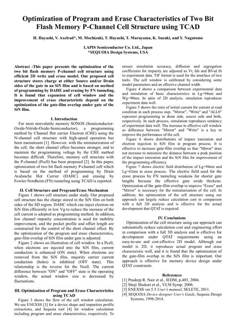 pdf optimization of program and erase characteristics of two bit