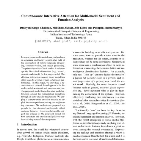 Context Aware Interactive Attention For Multi Modal Sentiment And