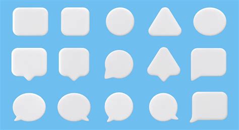 3d Speech Bubbles Of Different Shapes Empty Templates For Web Apps
