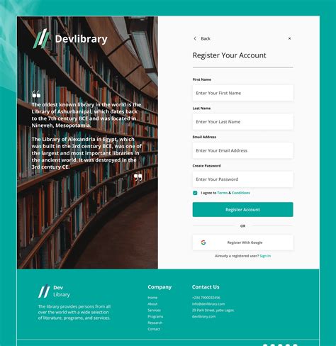 Responsive Library Website And Dashboard Behance