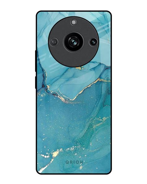 Buy Blue Golden Glitter Premium Glass Case For Realme 11 Pro 5g Shock
