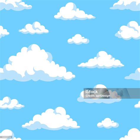 Cumulus Cloud Seamless Pattern Background Wallpaper Stock Illustration Download Image Now Istock