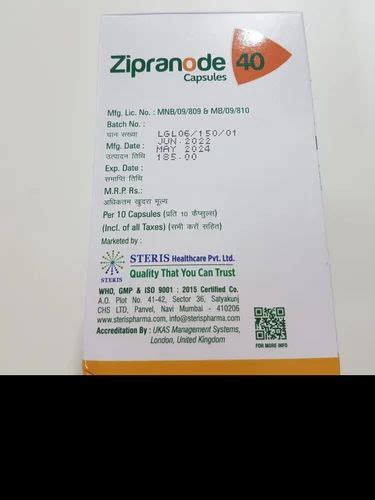 Ziprasidone Capsules 40 Mg At Rs 9635strip जेनेरिक फार्मास्यूटिकल्स In Jaipur Id 27286672497