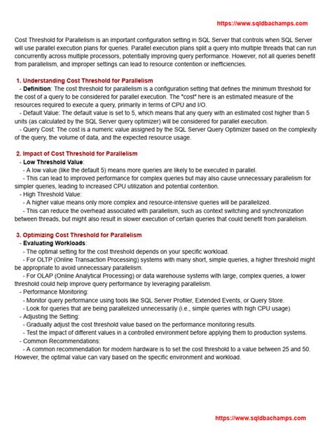 Cost Threshold For Parallelism Sql Server Pdf Parallel Computing Microsoft Sql Server