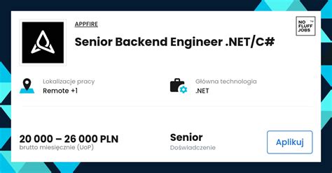 Praca Senior Backend Engineer Netc Backend Appfire Zdalnie