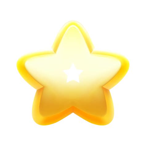 Bright Yellow Five Pointed Star Best Evaluation Rate Award 3d Icon