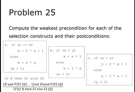 solved problem 25 compute the weakest precondition for each