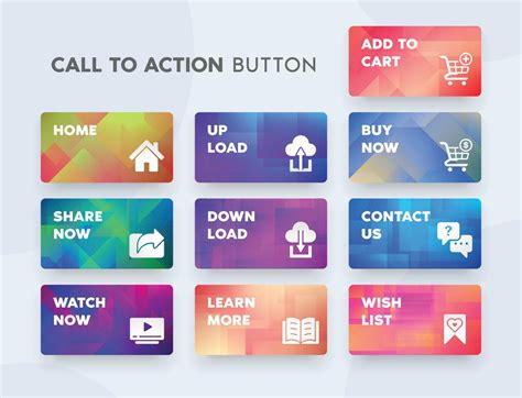 Web Button Design For Cta Or Call To Action With Gradient Color And Modern Style 29335443 Vector
