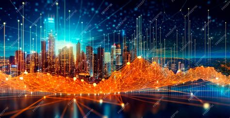 Premium Photo Global Network Concept Digital Point Of The World Map