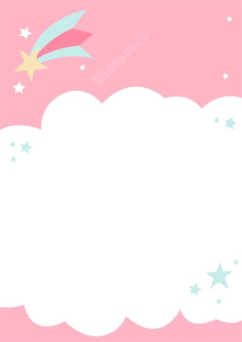 Simple Shaded Cartoon Of A Cute Girlish Pink Hue Page Border Background