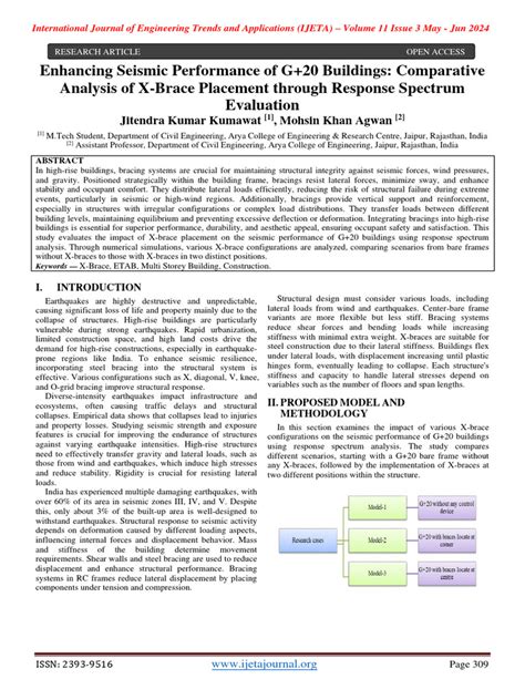 Ijeta V11i3p54 Jitendra Kumar Kumawat Mohsin Khan Agwan Pdf Earthquakes Stiffness