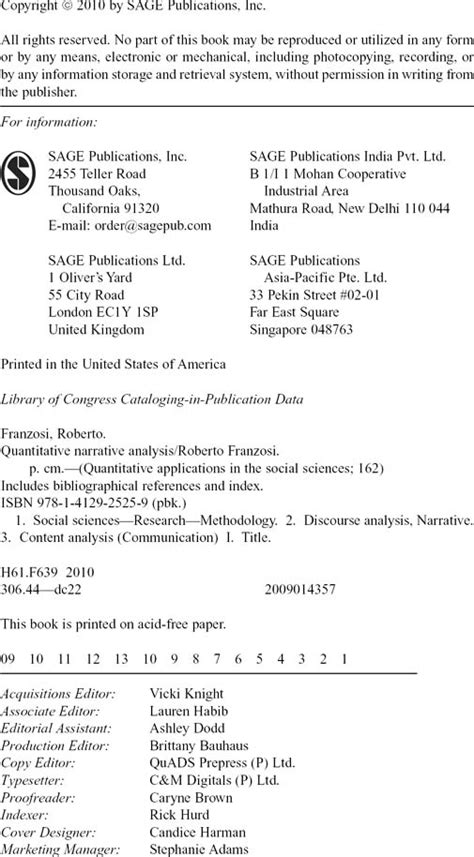 Sage Research Methods Quantitative Narrative Analysis