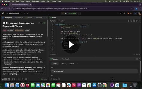 Leetcode 2014 Backtracking Longest Subsequence Repeated K Times