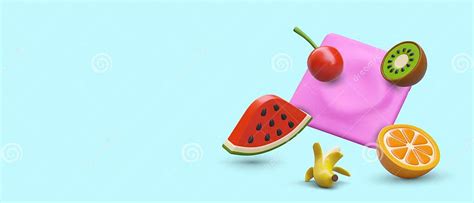 Realistic Condom Fruits Berries Flavored Contraceptives Stock Vector