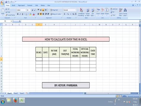 Calculate Overtime In Excel Ppt