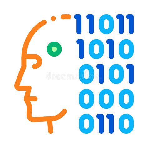 Robot With Binary Data Code Artificial Intelligence Stock Illustration Illustration Of