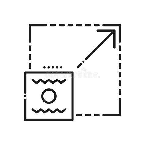 Reduce Expand Resize And Scale Vector Line Icon Stock Vector